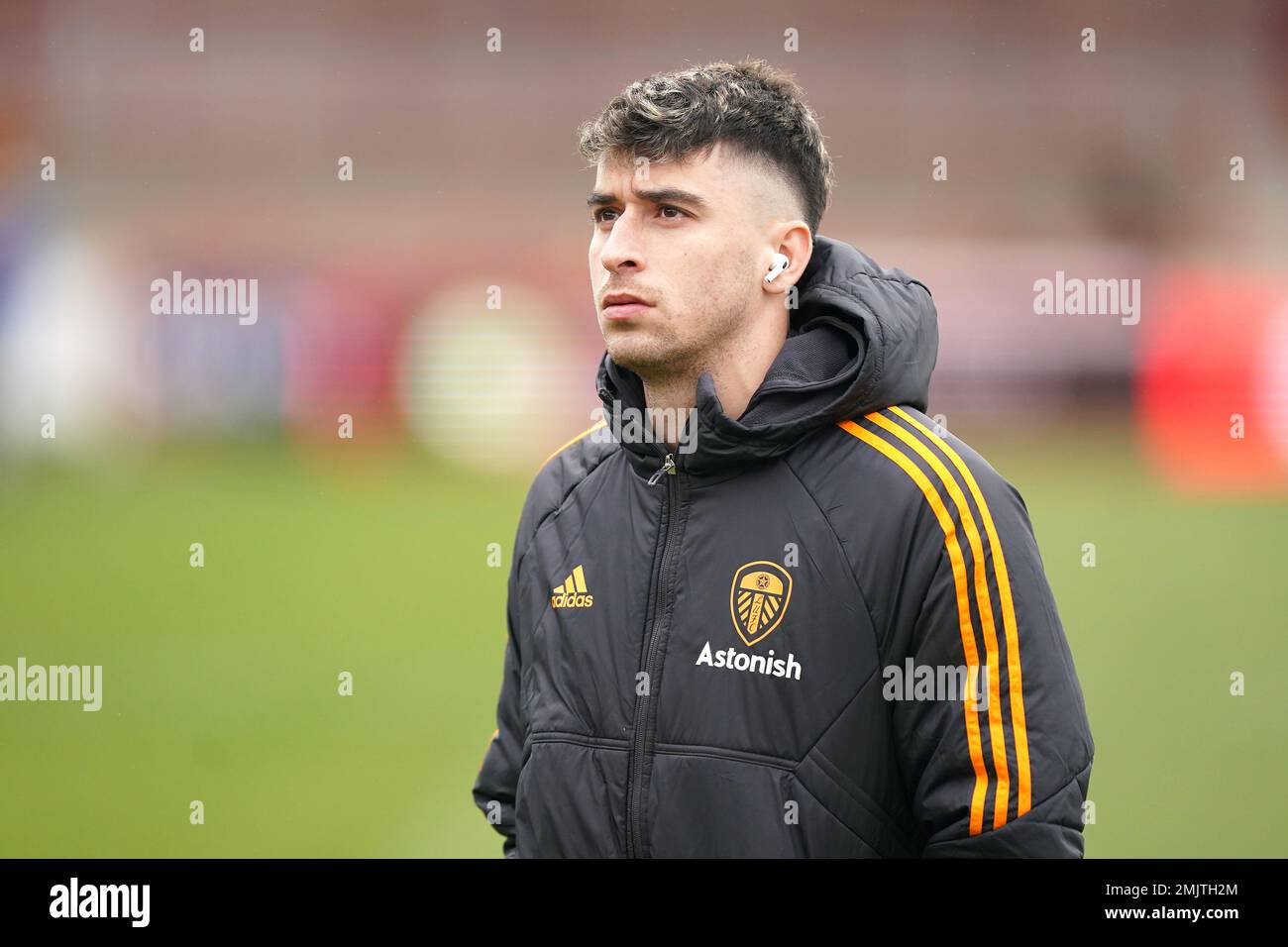 Leeds United's Marc Roca inspects the pitch before the Emirates FA Cup ...