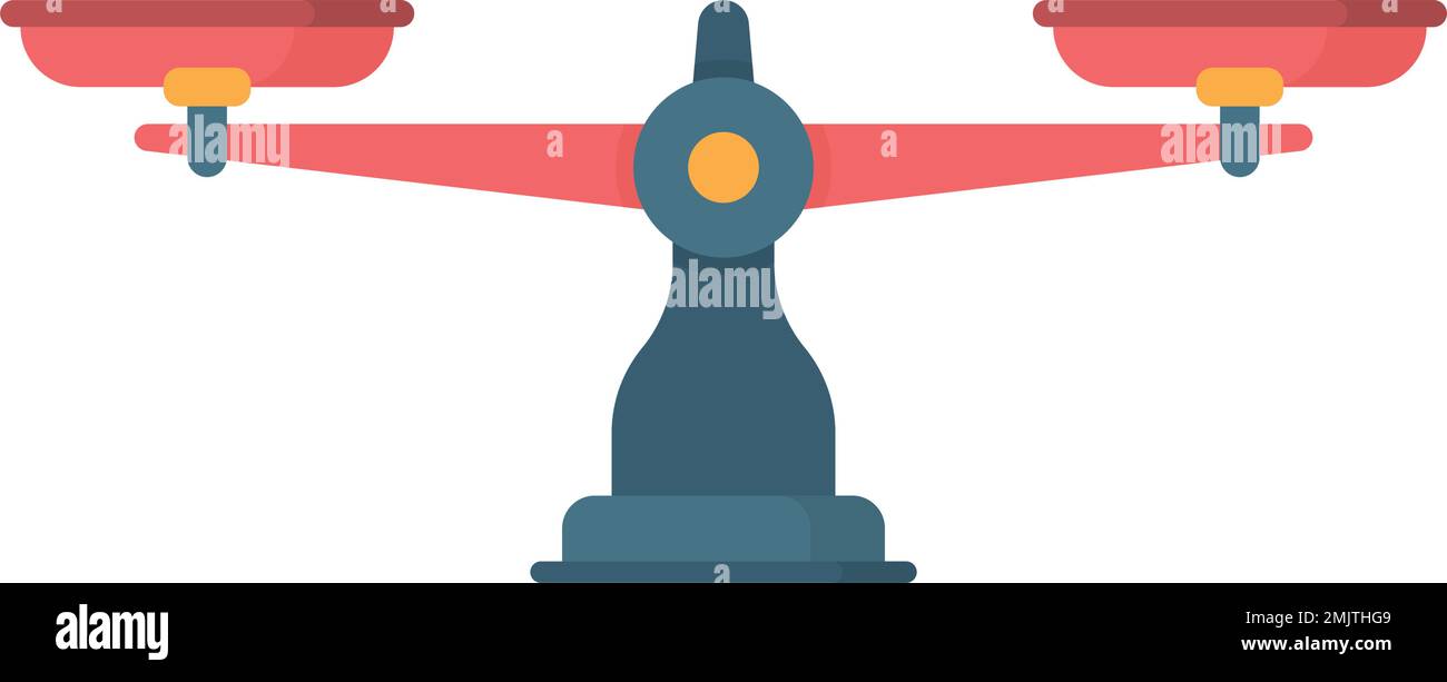 Scale icon in flat style. Weight balance vector illustration on ...