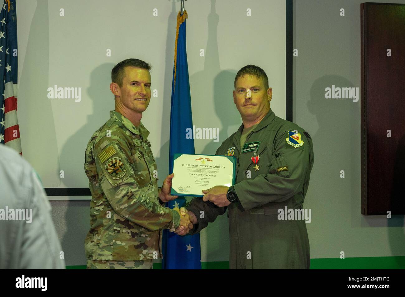 Master Sgt. Paul W. Hiller receives the Bronze Star Medal Sept. 1, 2022 ...