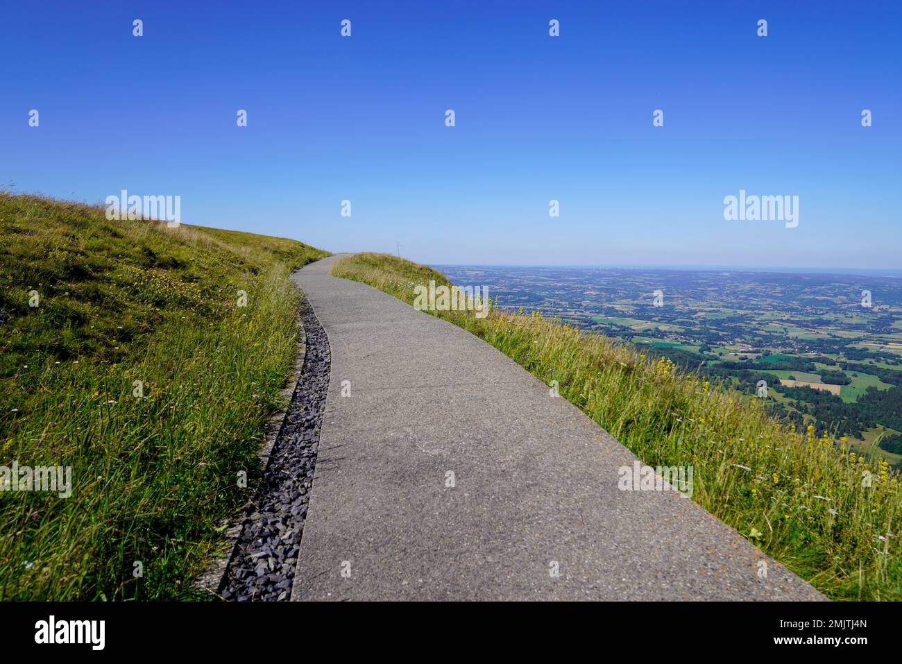 path access in french mountain to view valley Puy de Dome volcano in ...