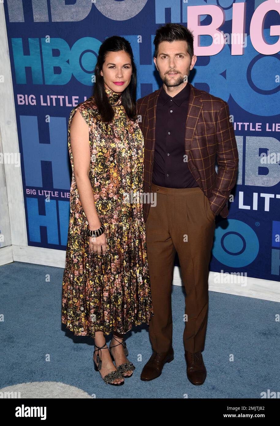 Actor Adam Scott and wife Naomi Scott attend the premiere of HBO's "Big ...