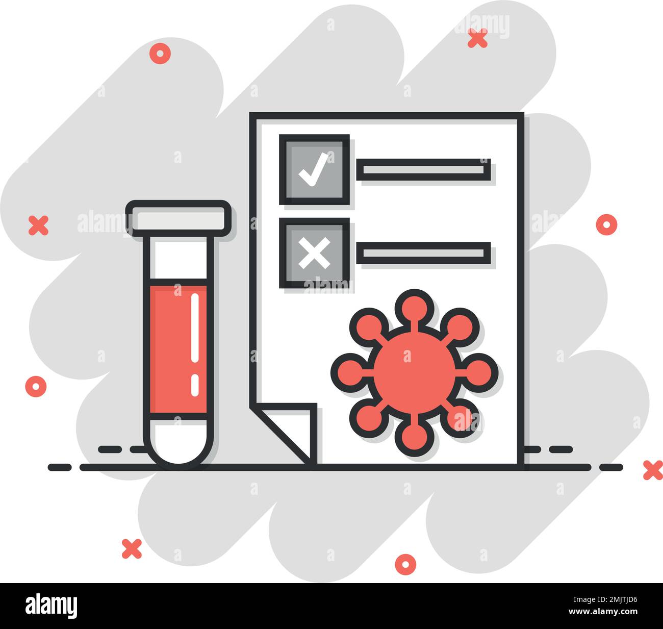 Coronavirus test icon in comic style. covid-19 cartoon vector ...