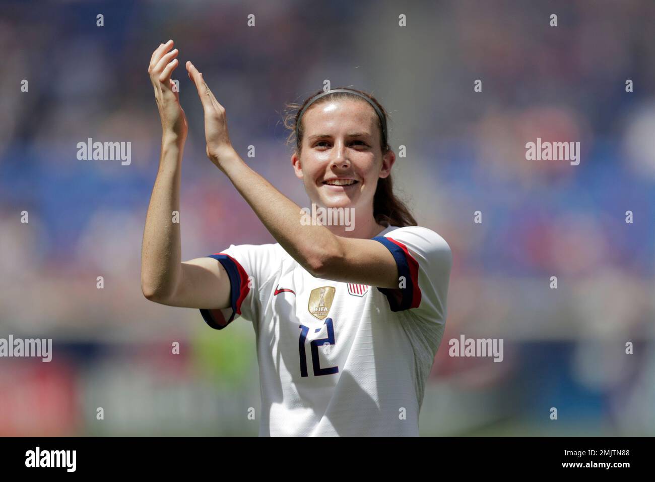 United States defender Tierna Davidson is introduced during a send-off ...