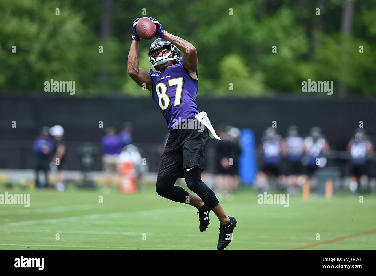 Baltimore Ravens wide receiver Joe Horn Jr. catches a pass during a NFL ...
