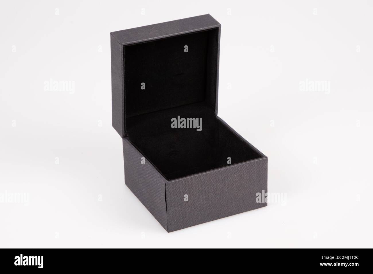 Black box open for jewellery gift in mockup template in white ...