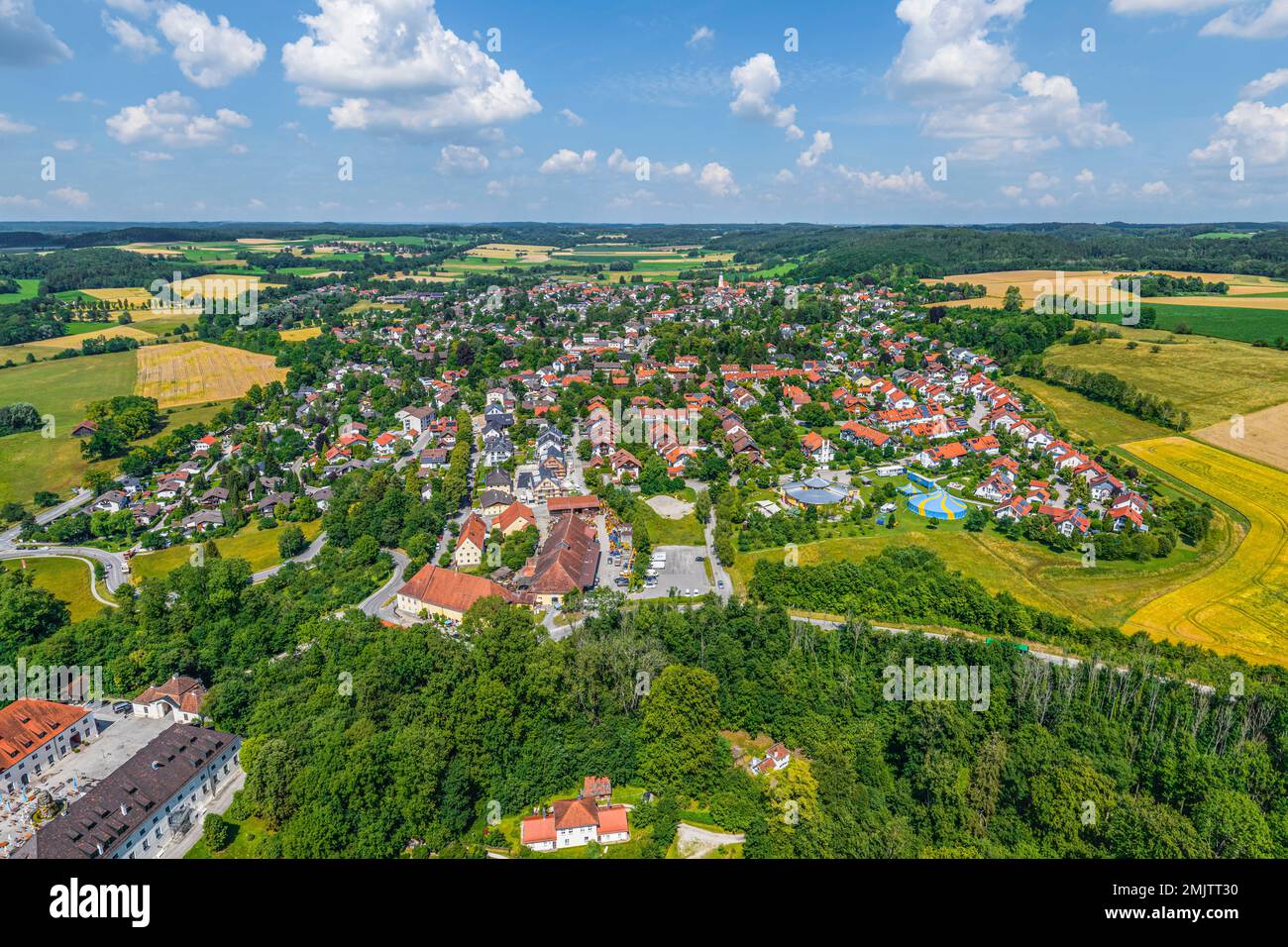 The beautiful region around the castle of Seefeld near the Pilsensee in ...