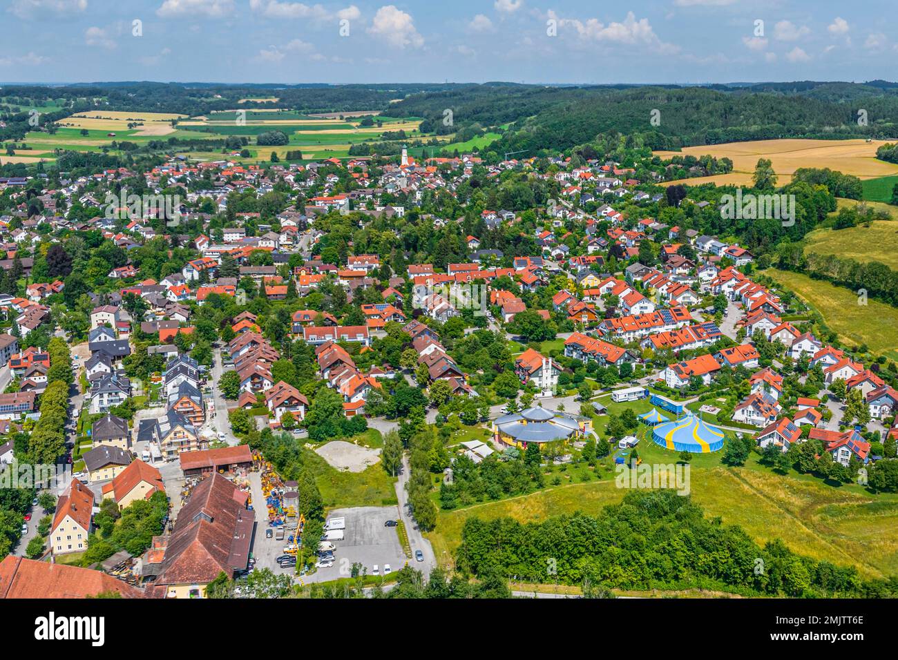 The beautiful region around the castle of Seefeld near the Pilsensee in ...