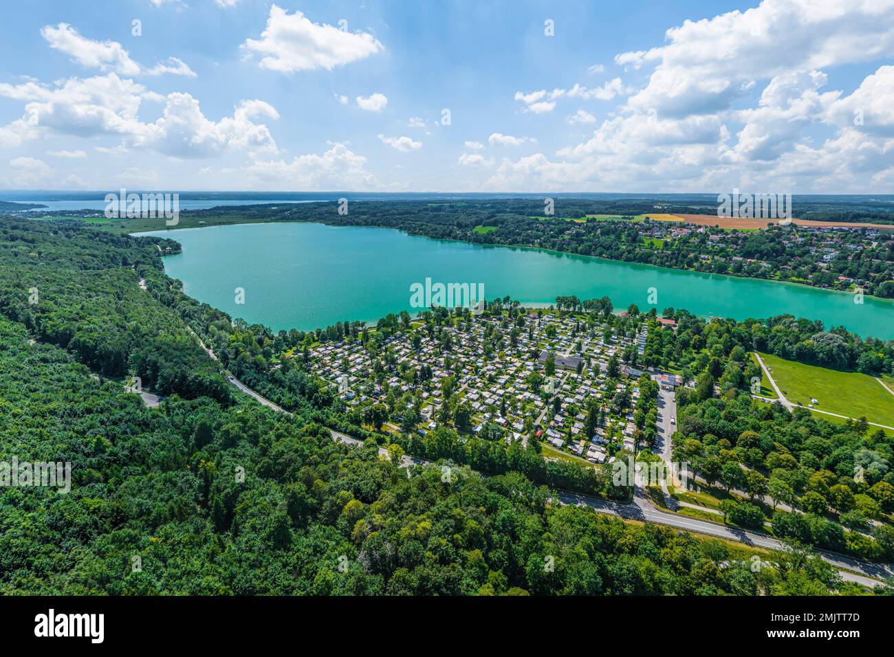 The beautiful region around the castle of Seefeld near the Pilsensee in ...
