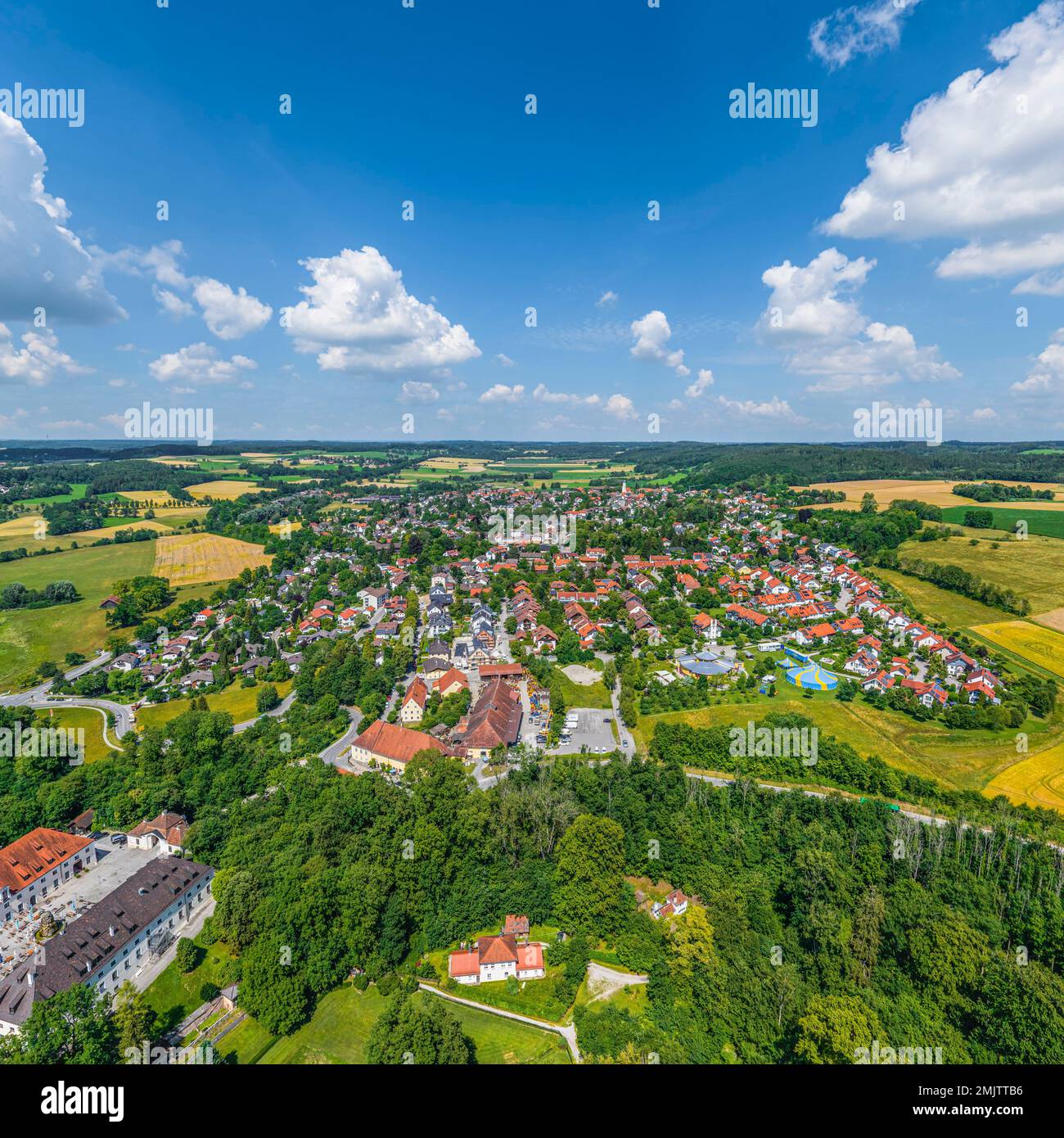 The beautiful region around the castle of Seefeld near the Pilsensee in ...