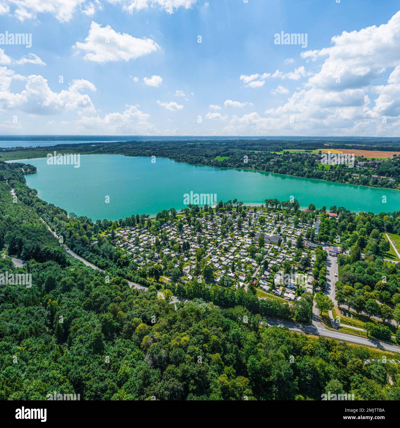 The beautiful region around the castle of Seefeld near the Pilsensee in ...