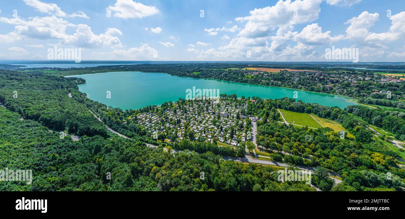 The beautiful region around the castle of Seefeld near the Pilsensee in ...