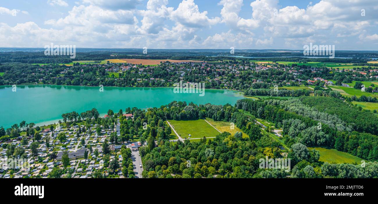 The beautiful region around the castle of Seefeld near the Pilsensee in ...