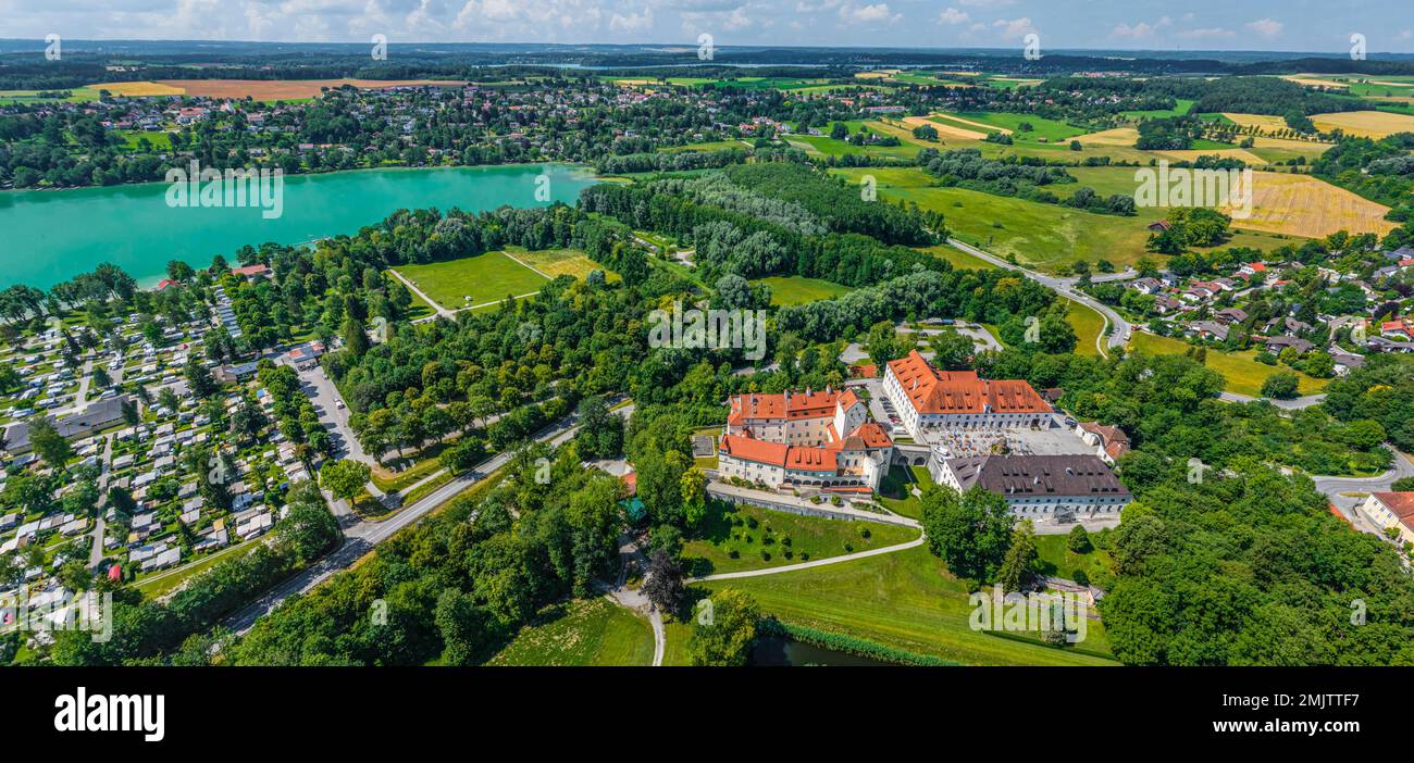 The beautiful region around the castle of Seefeld near the Pilsensee in ...