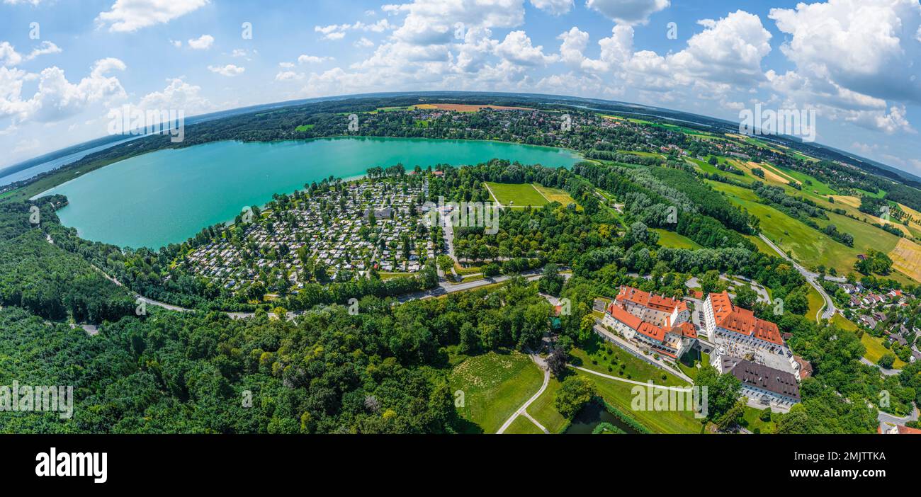 The beautiful region around the castle of Seefeld near the Pilsensee in ...