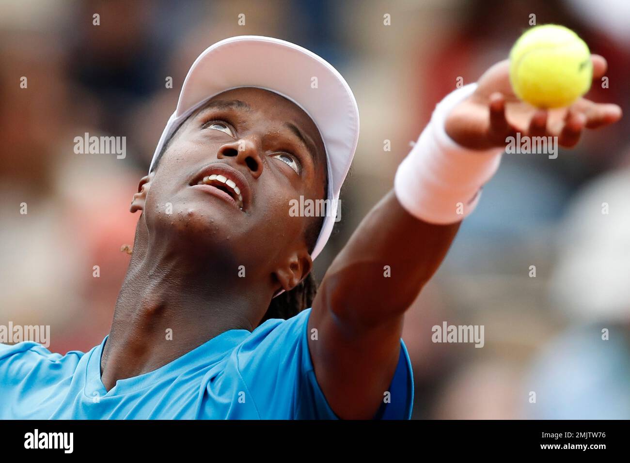 Sweden's Mikael Ymer serves against Germany's Alexander Zverev during ...