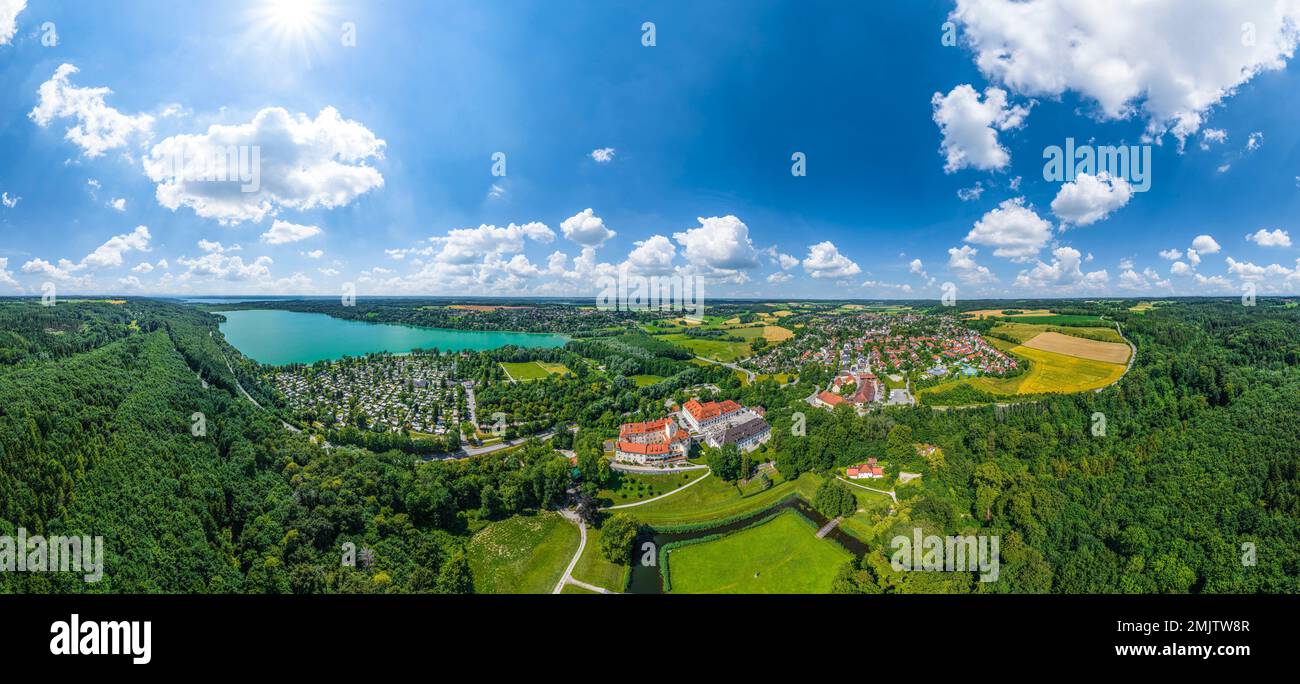 The beautiful region around the castle of Seefeld near the Pilsensee in ...