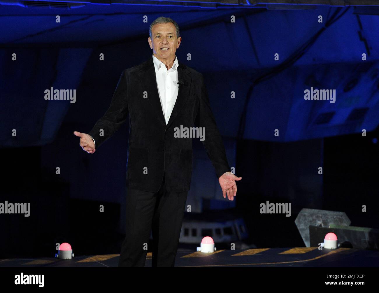 Walt Disney Co. Chairman and CEO Bob Iger addresses the crowd during a ...