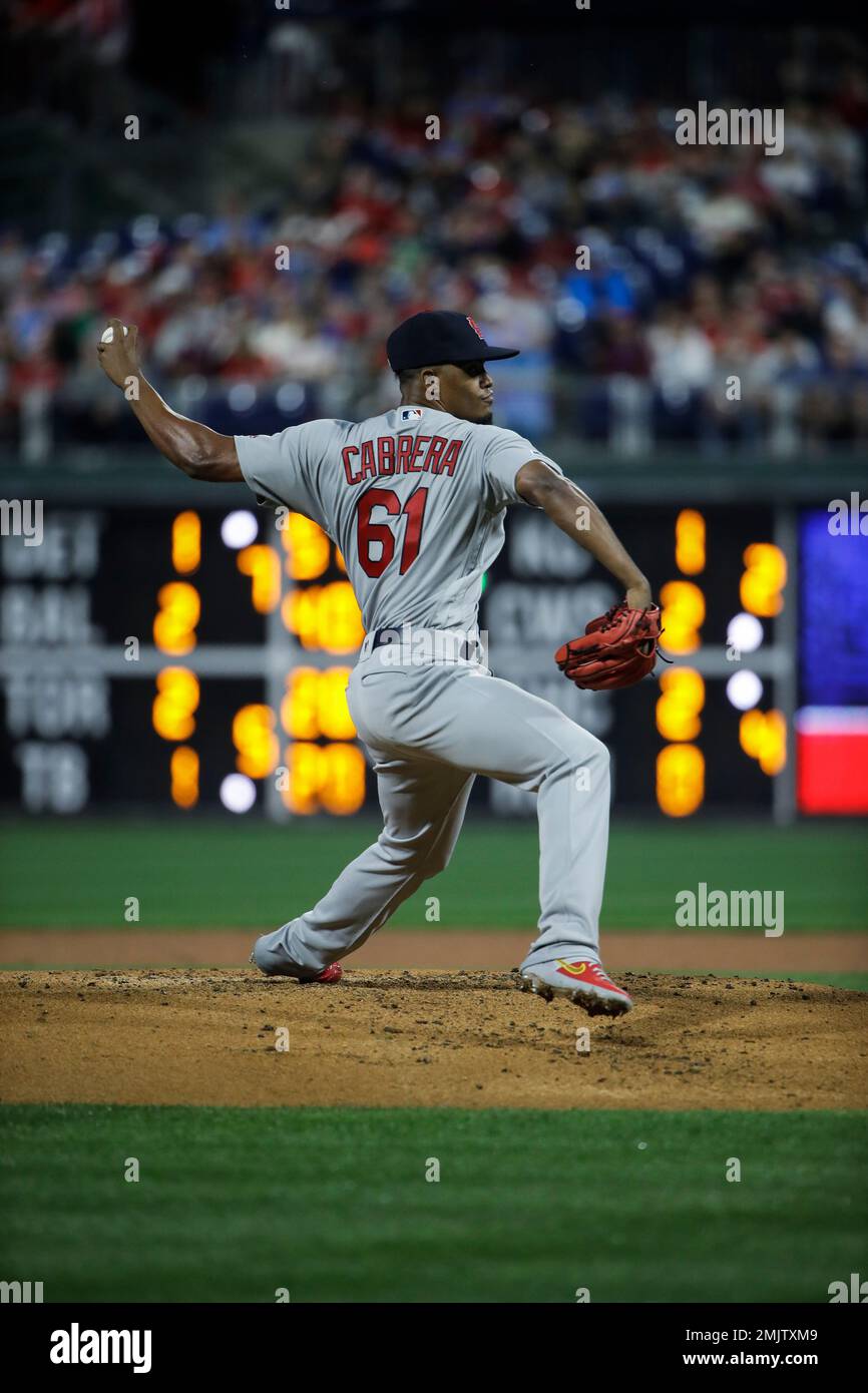 St. Louis Cardinals starting pitcher Genesis Cabrera in action during a ...