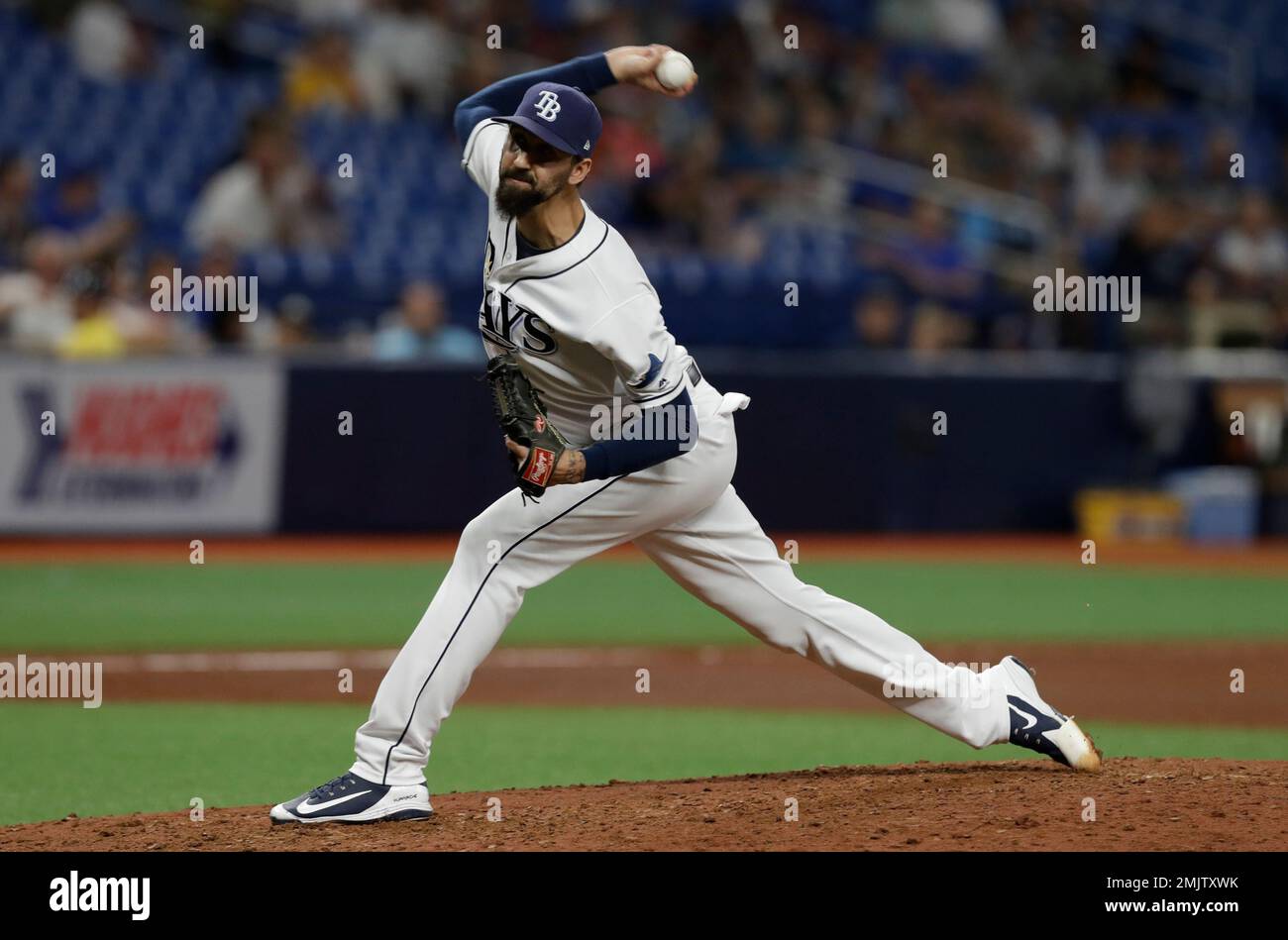 Tampa Bay Rays relief pitcher Chaz Roe during the sixth inning of a ...