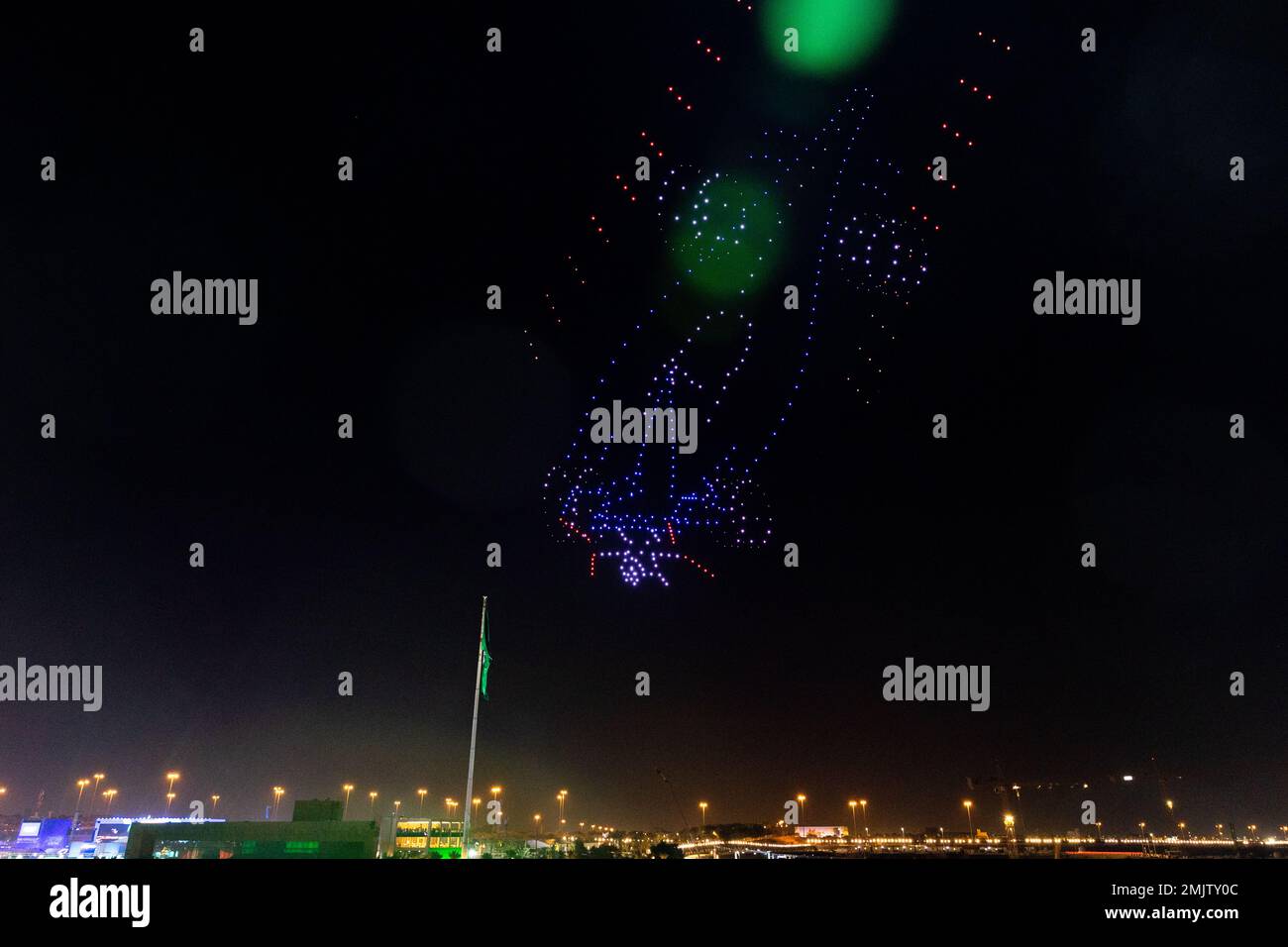 Drone show during the 2023 Diriyah ePrix, 2nd meeting of the 2022-23 ...