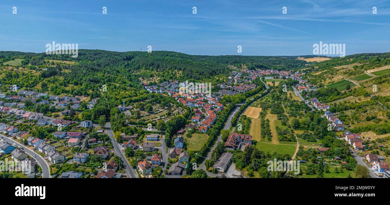 The idyllic town called Lauda in the Tauber Valley from above Stock ...