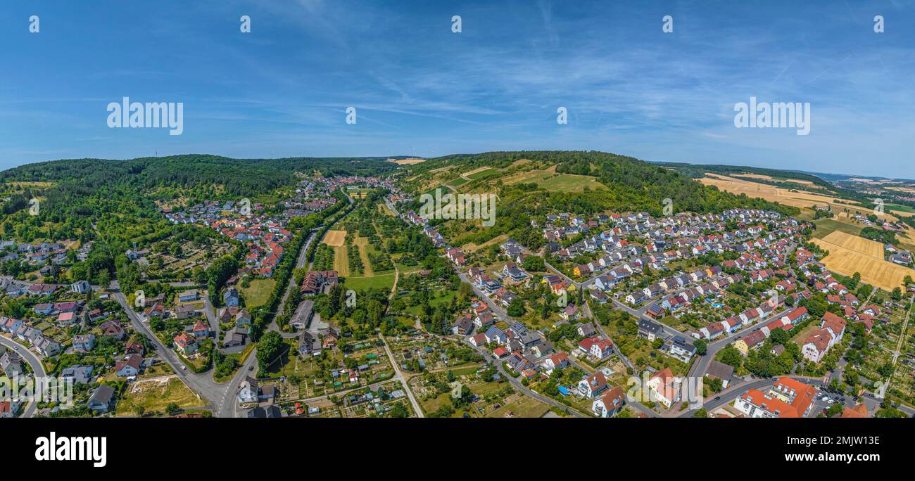 The idyllic town called Lauda in the Tauber Valley from above Stock ...