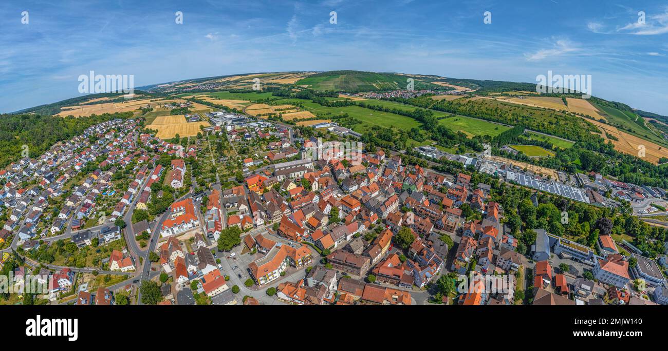 The idyllic town called Lauda in the Tauber Valley from above Stock ...