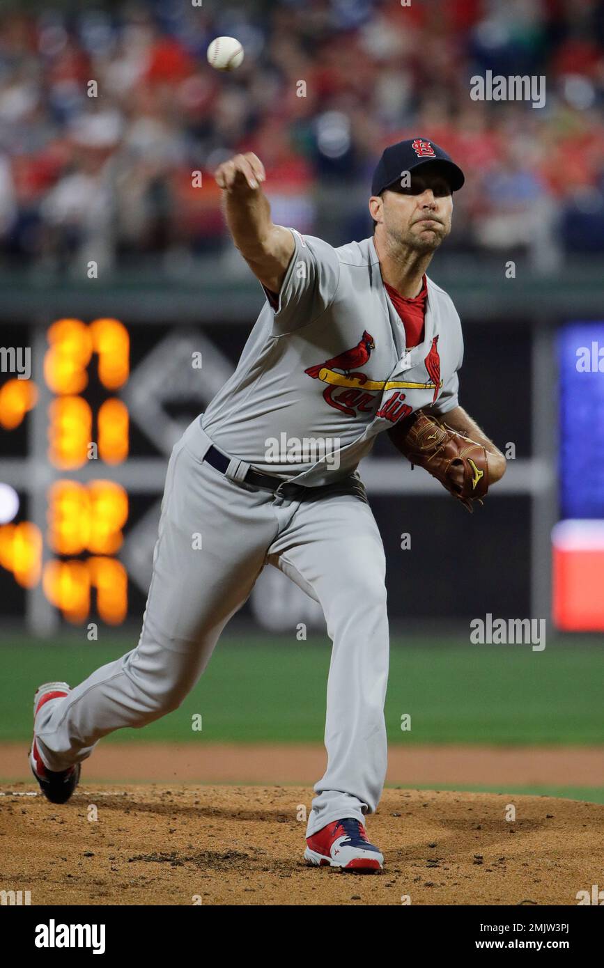 St. Louis Cardinals starting pitcher Adam Wainwright in action during a ...