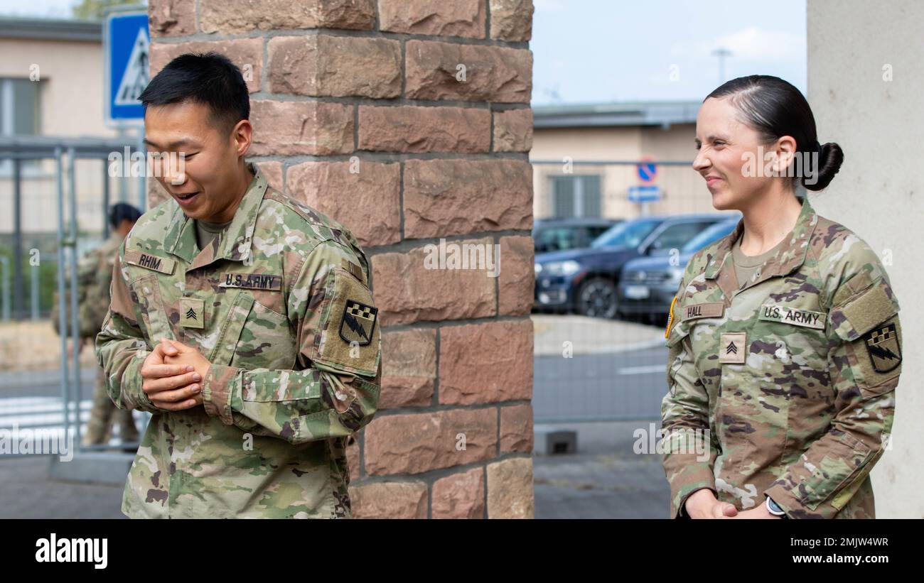 Sgt. Joshua Rhim and Sgt. Bethany Hall, all-source intel analysts with ...
