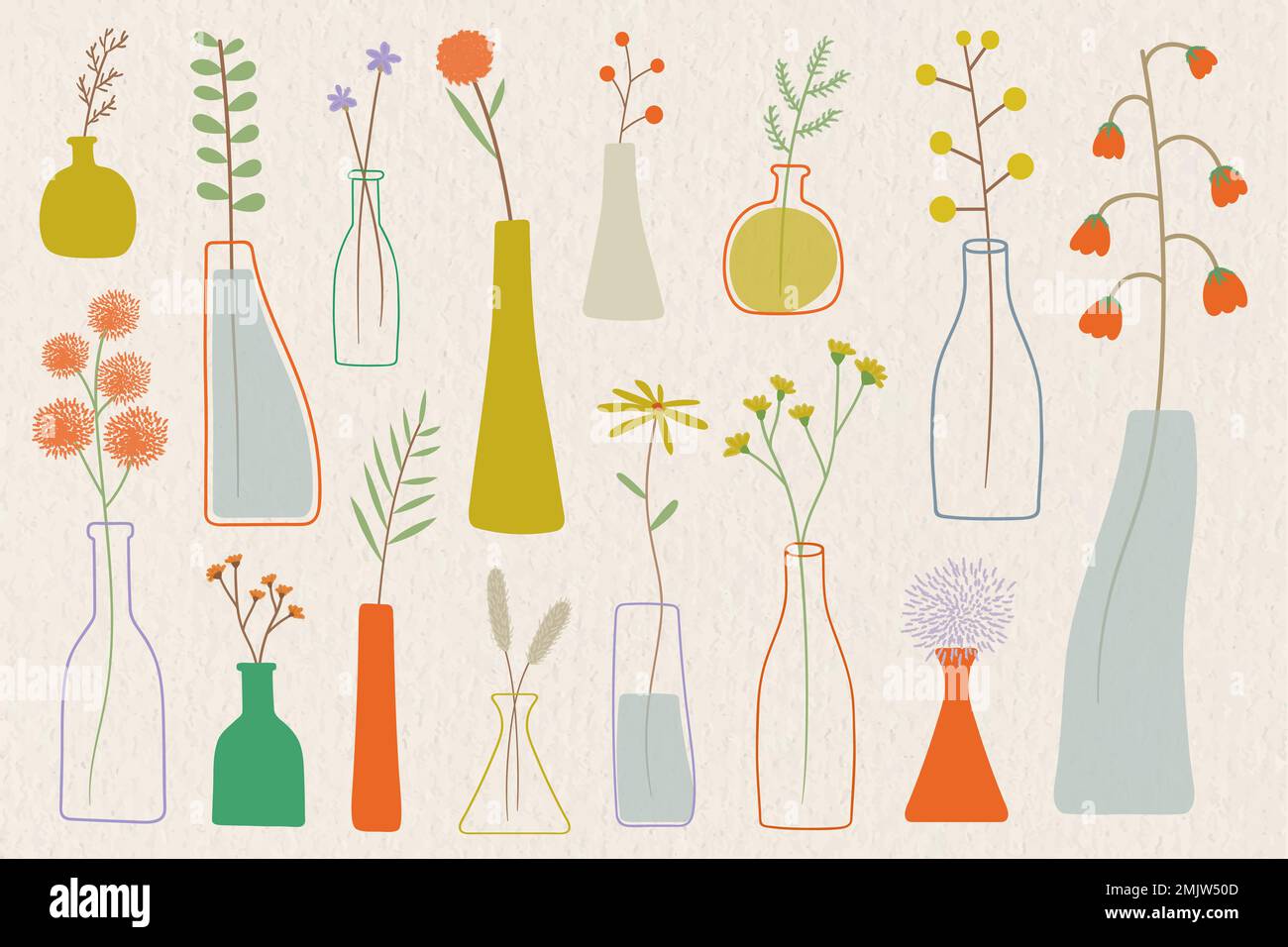 Aesthetic flower doodles hi-res stock photography and images - Alamy