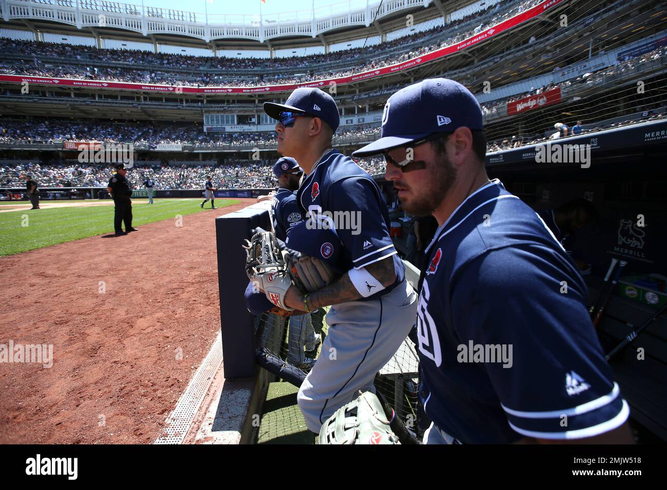 San Diego Padres shortstop Manny Machado, left ,and San Diego Padres ...