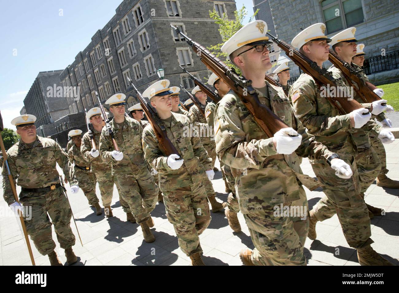 Army cadets drill at the U.S. Military Academy at West Point, N.Y., May ...
