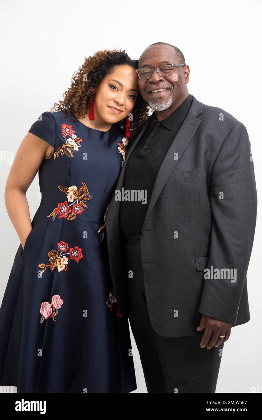 This April 12, 2019 photo shows actress Lilli Cooper, left, posing for ...