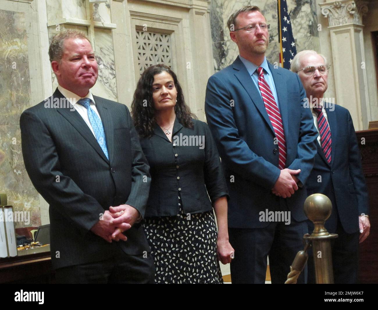 Wisconsin Supreme Court Justice Dan Kelly, left, stands next to his ...