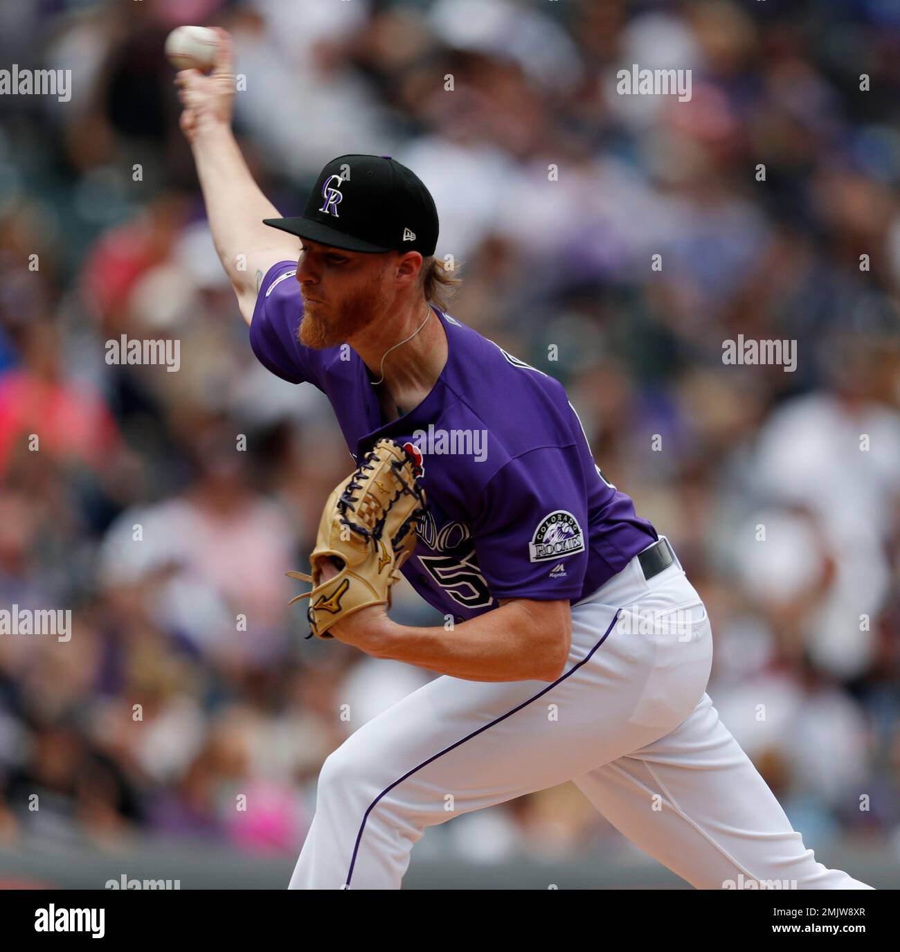 Colorado Rockies starting pitcher Jon Gray works against the Arizona ...
