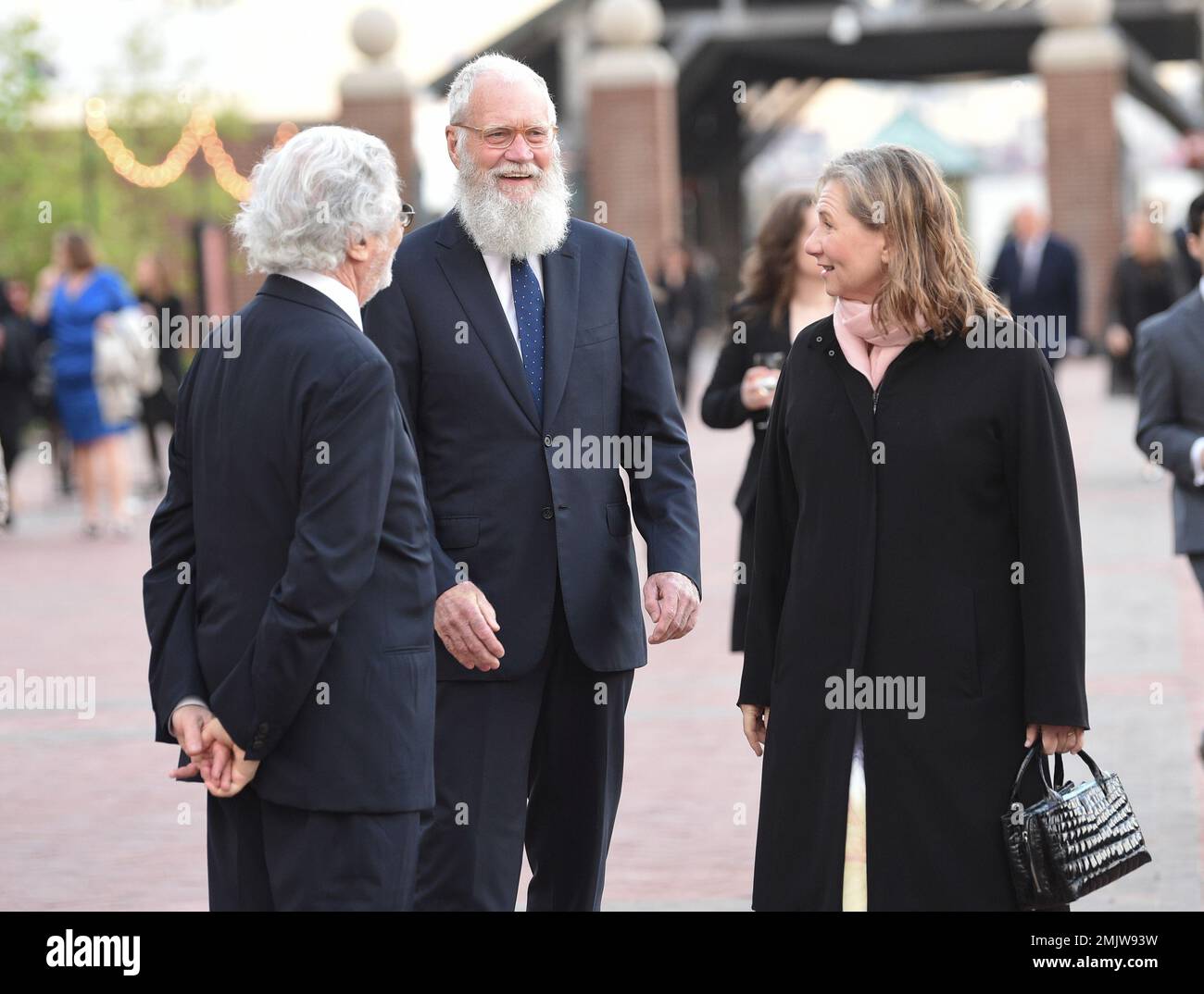 Talk show host David Letterman, center, and wife Regina Lasko attend ...