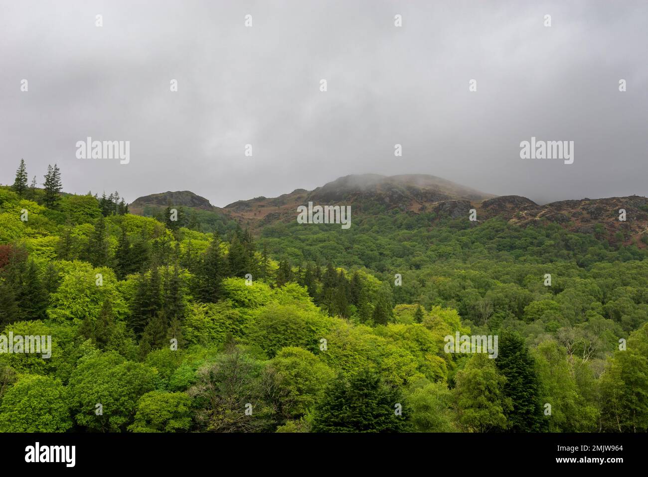Hills and mountains near Beddgelert in Snowdonia national park in ...