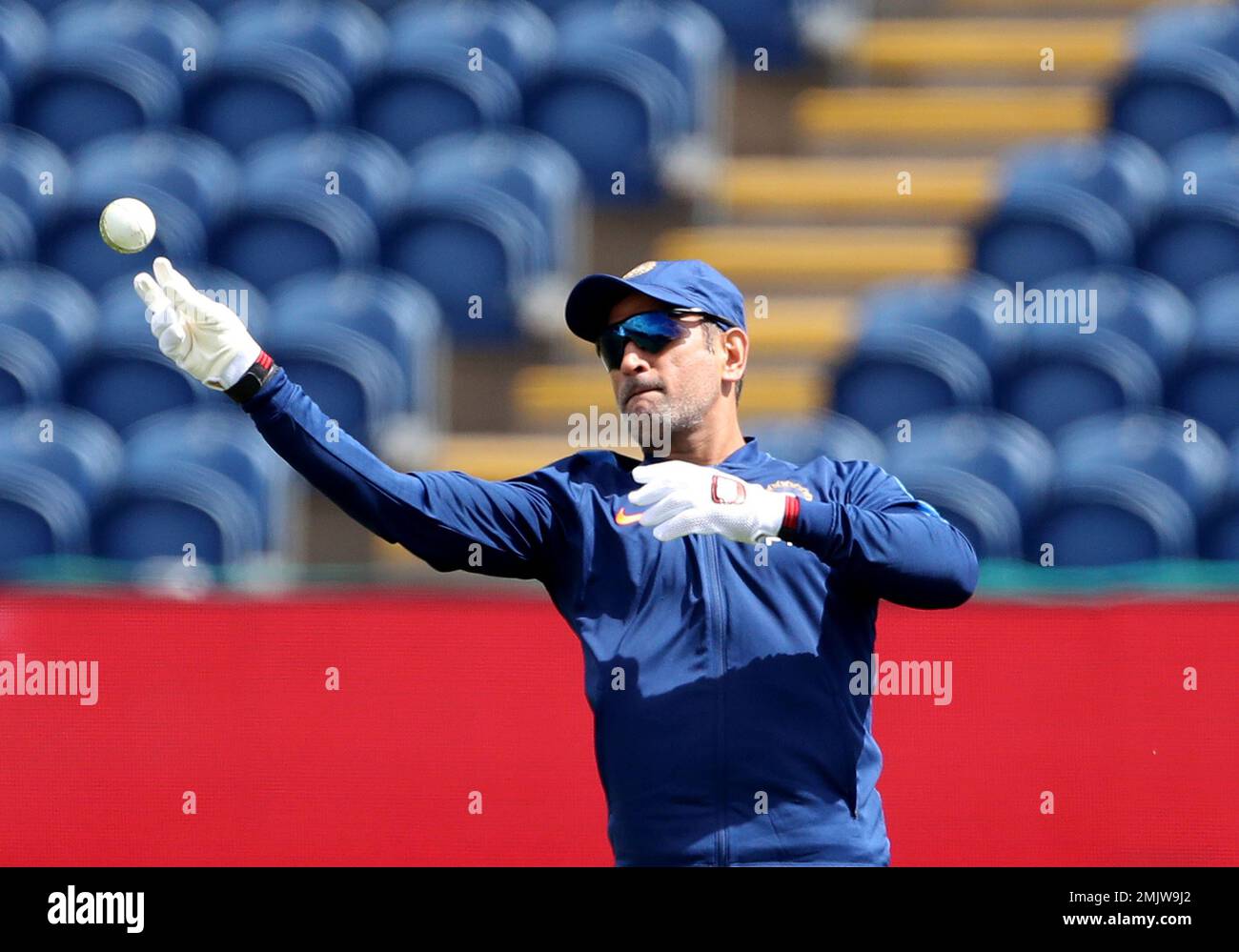 India's MS Dhoni participates in a training session ahead of their ...