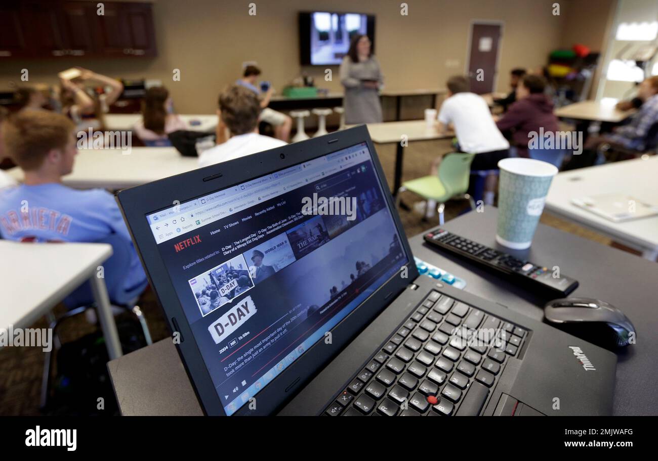 In this photo taken Tuesday, May 21, 2019, 11th grade students learn ...