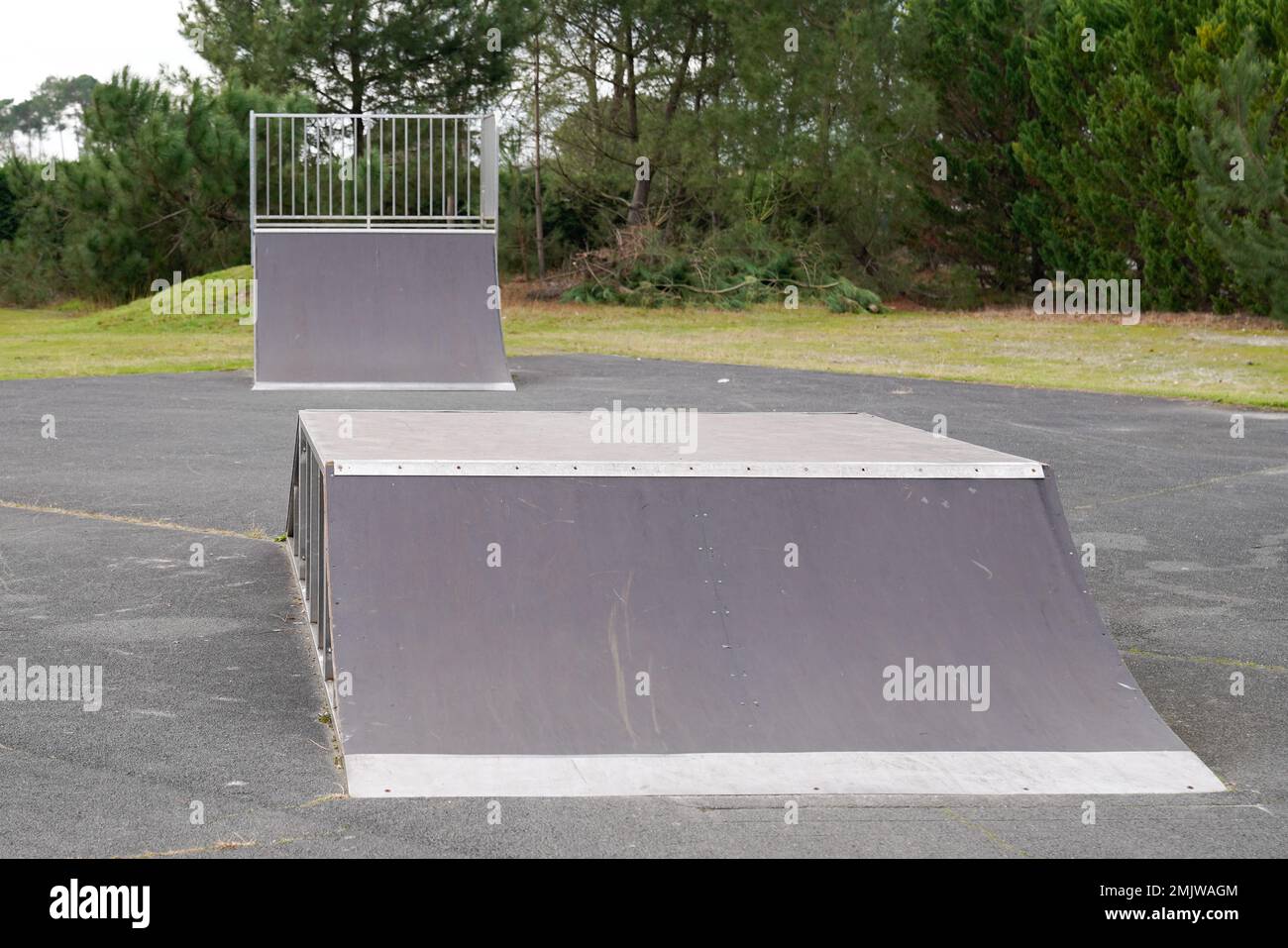 skateboard jumps in skate park outdoor city Stock Photo - Alamy