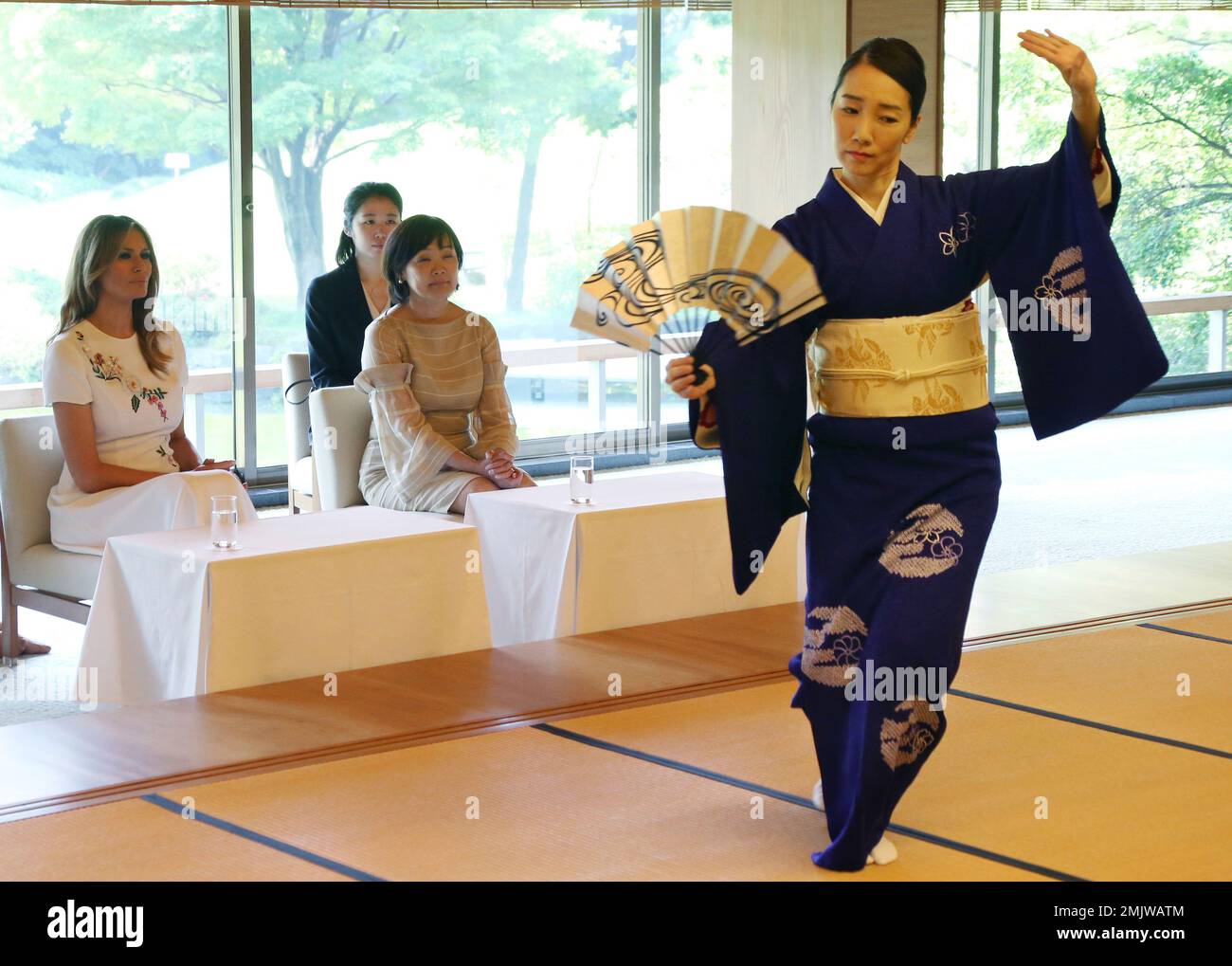 First lady Melania Trump, left, and Akie Abe, wife of Japanese Prime ...
