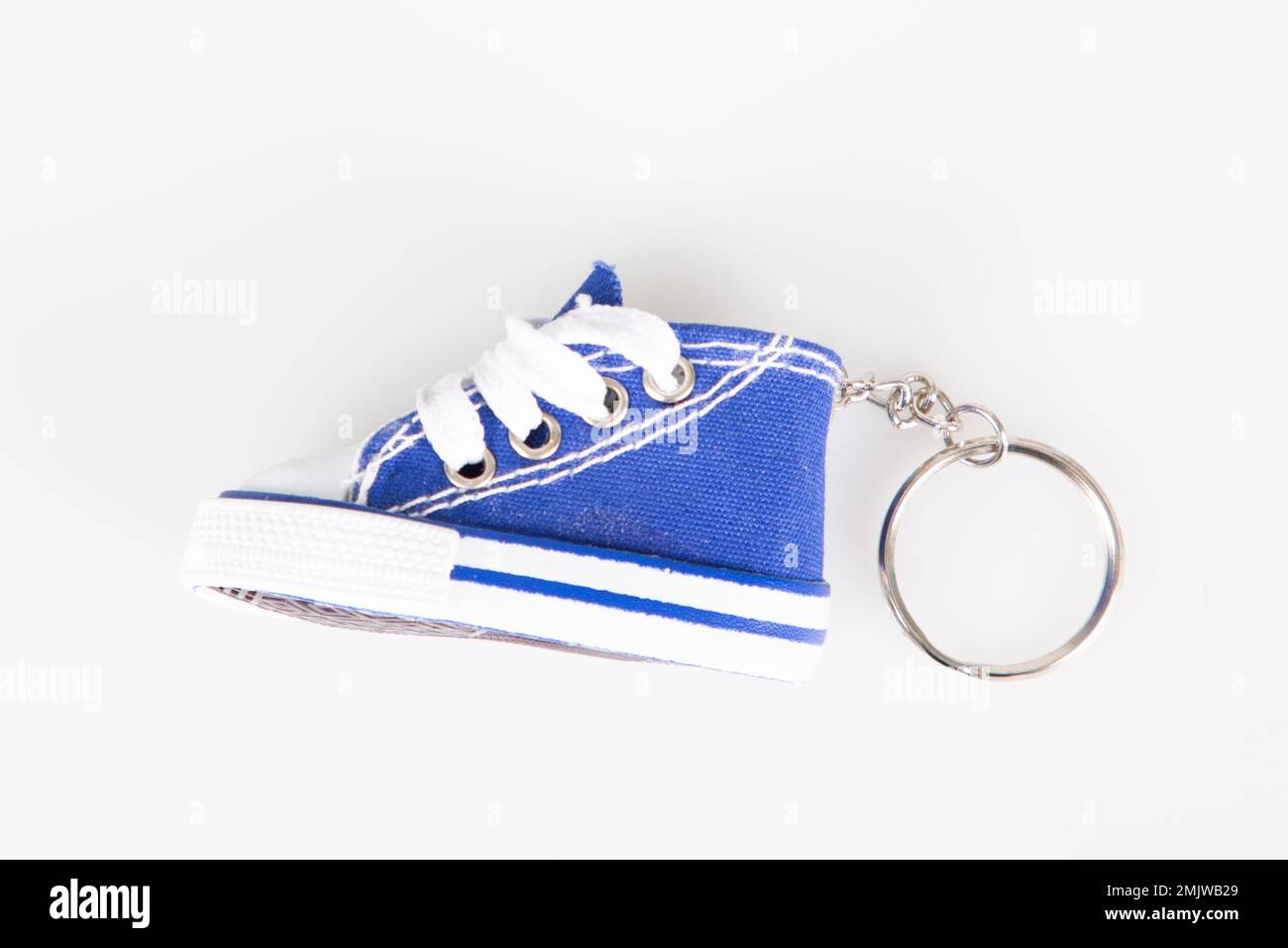 Key chain with blue mini basketball shoe miniature sneakers keychain ...