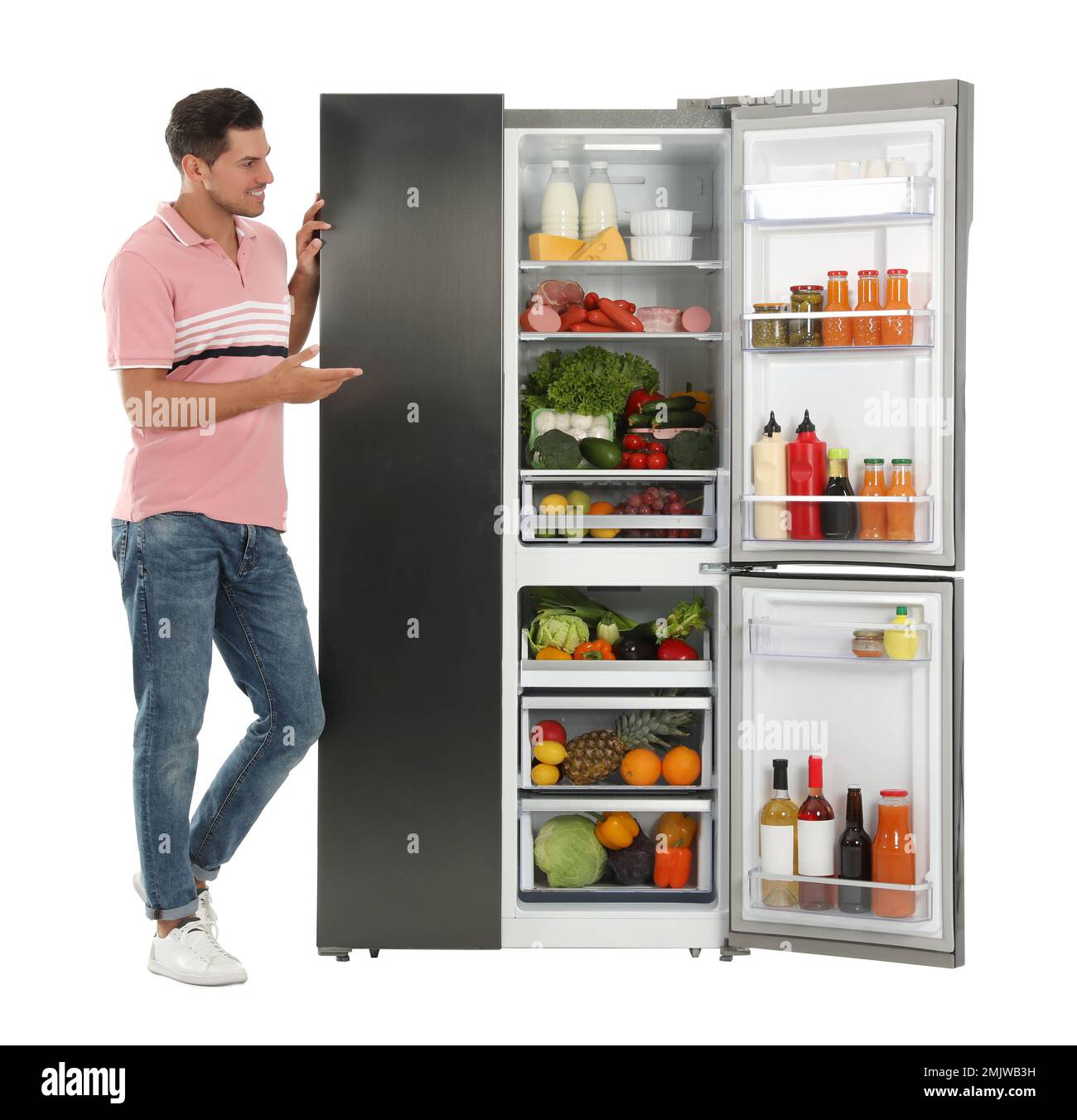 Open refrigerator food meat vegetables Cut Out Stock Images & Pictures ...