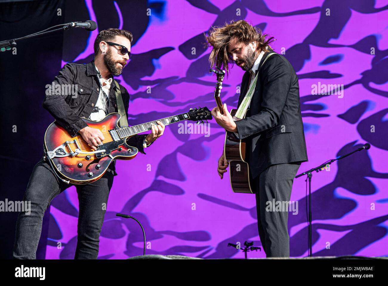 Tom Renaud, left, and Ben Schneider of Lord Huron perform at the ...