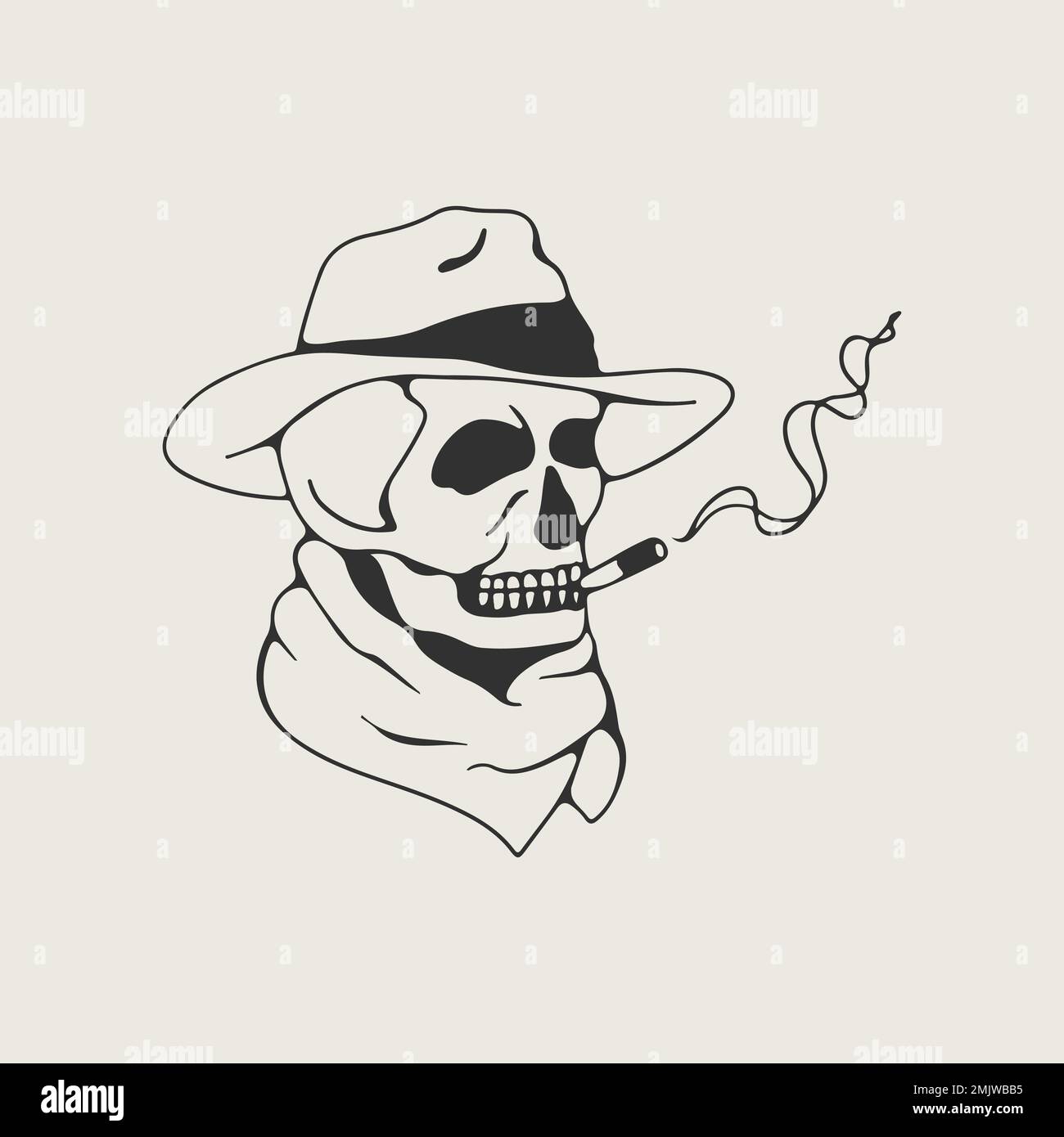 Skull cigar skeleton head Stock Vector Images - Alamy