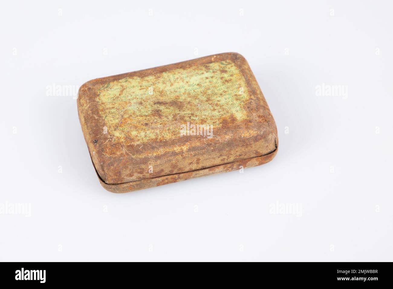 old closed and rusty old metal box vintage golden steel metalic ...