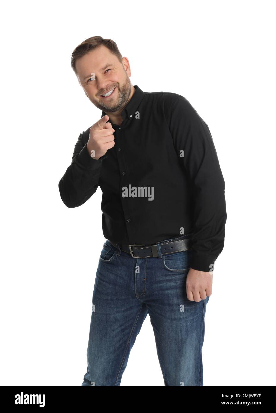 Happy black bearded man Cut Out Stock Images & Pictures - Alamy