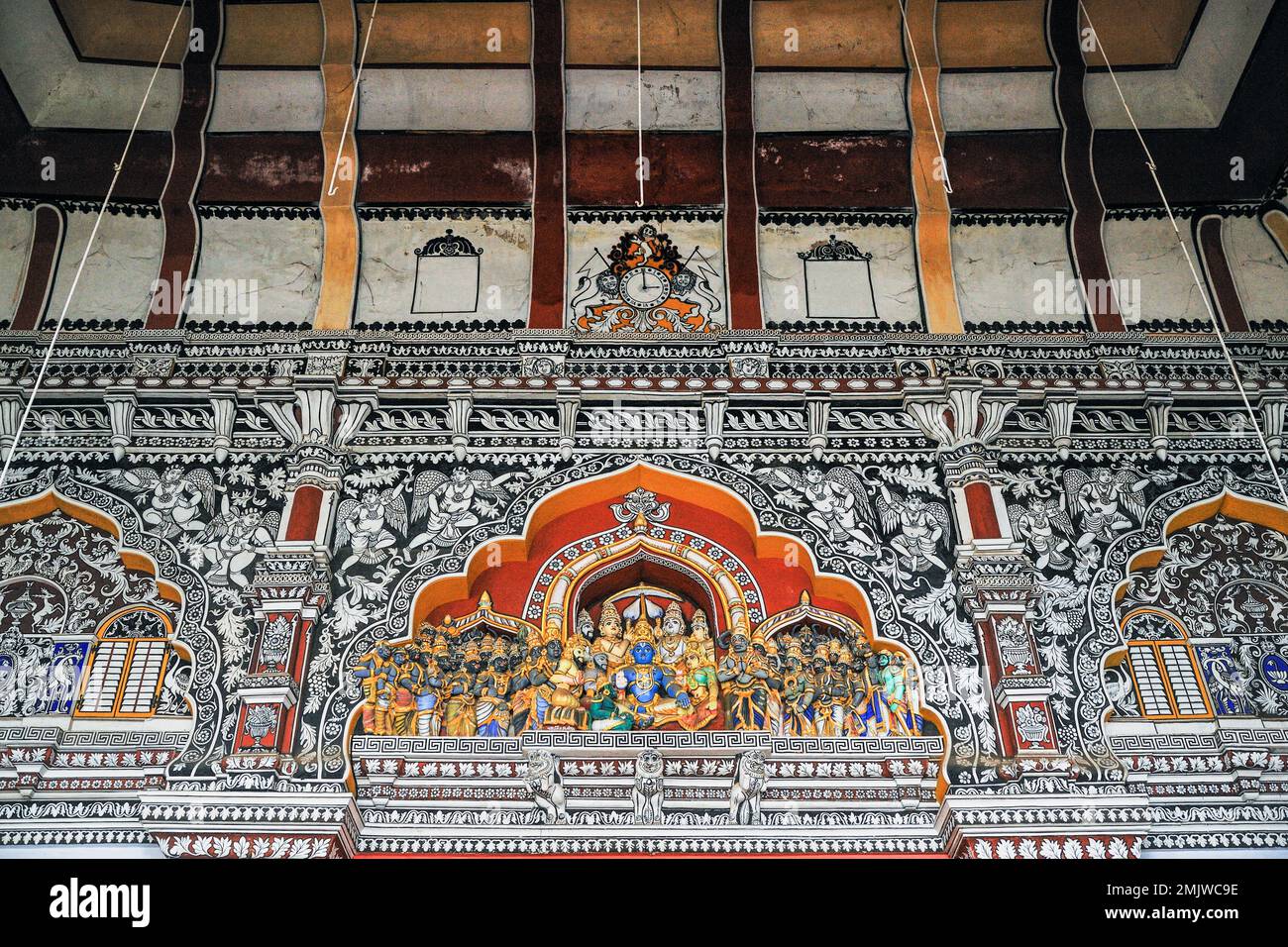 08 22 2009 Painting at The Durbar hall at Thanjavur Palace High ...