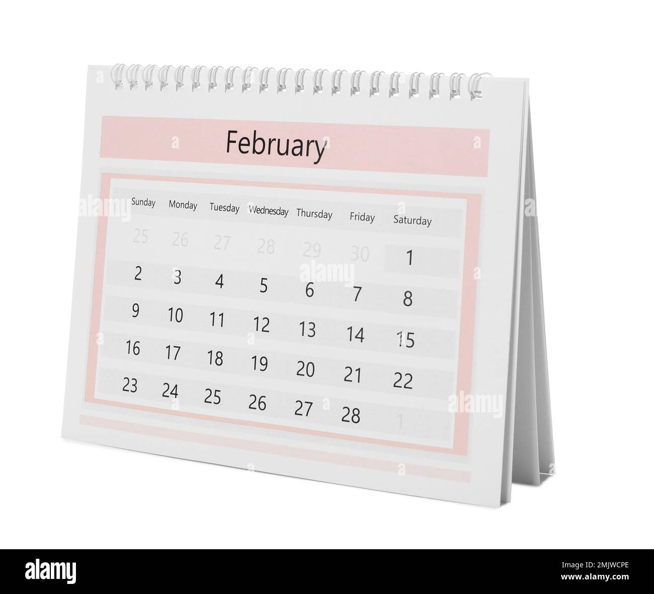 Paper calendar isolated on white. Planning concept Stock Photo - Alamy