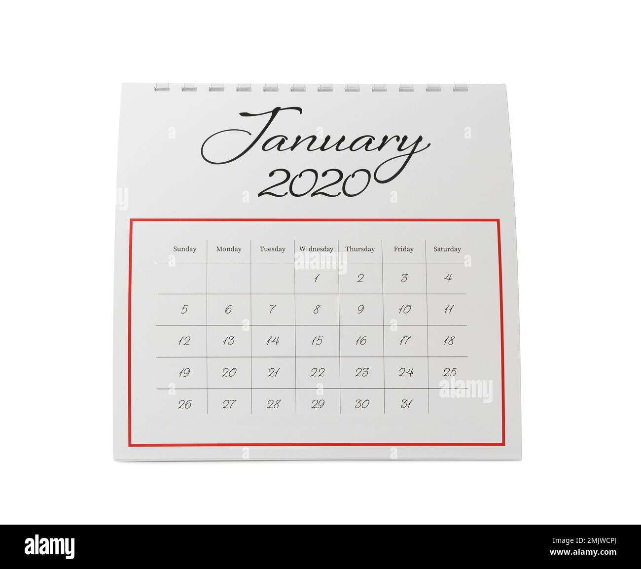 Paper calendar isolated on white. Planning concept Stock Photo - Alamy